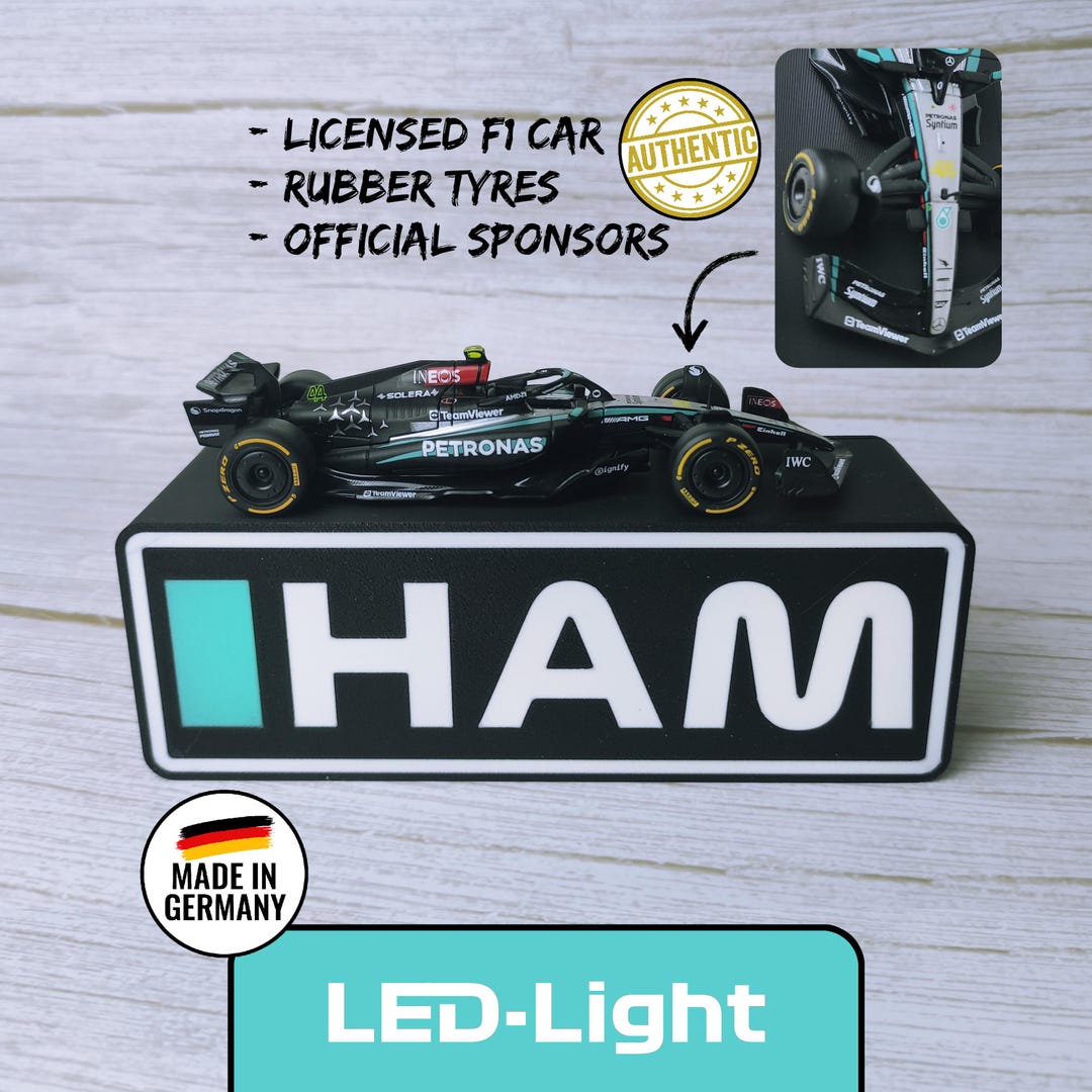Lewis Hamilton F1 LED Desk Light | Mercedes AMG Petronas Fan Formula 1 ...