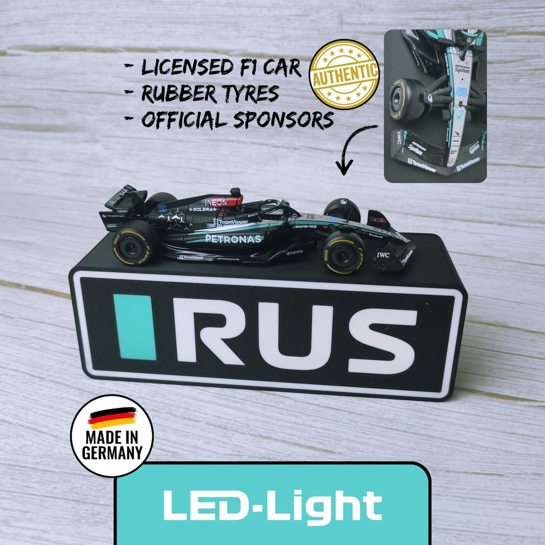 George Russell F1 LED Light | Mercedes AMG Petronas Fan Formula 1 Gift ...