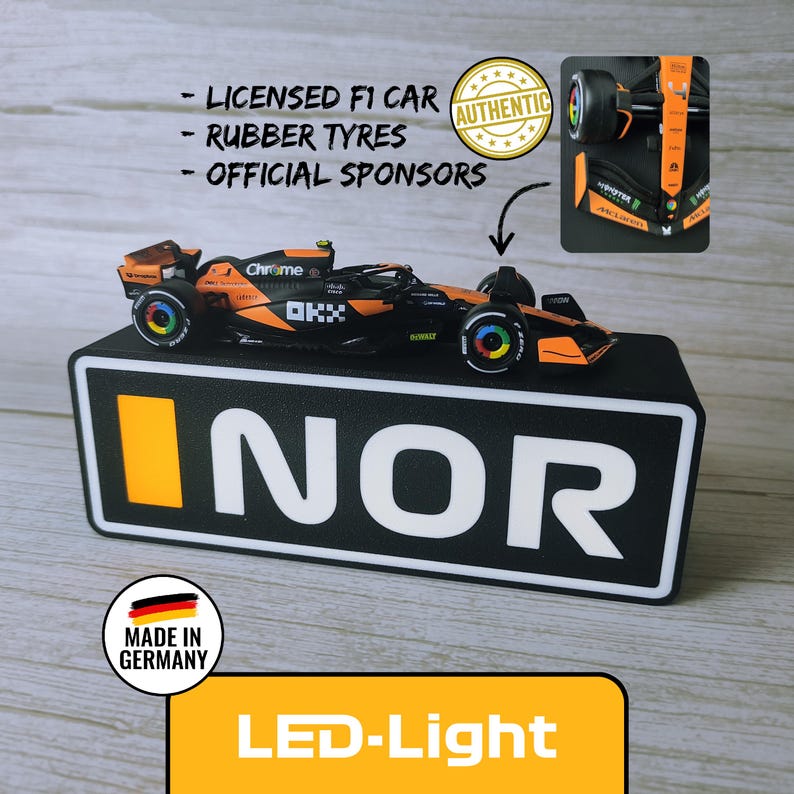 Lando Norris (mclaren Racing) Inspired Nametag Led-light | Gift for F1 ...