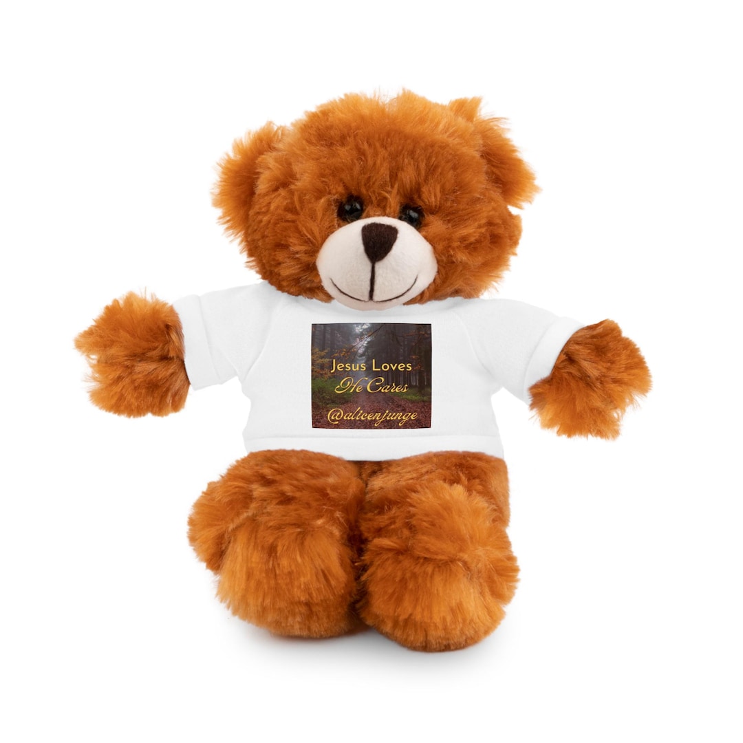 Jesus Loves Me Teddy Bear | Plush Bear With Tee, Christian Message - Etsy