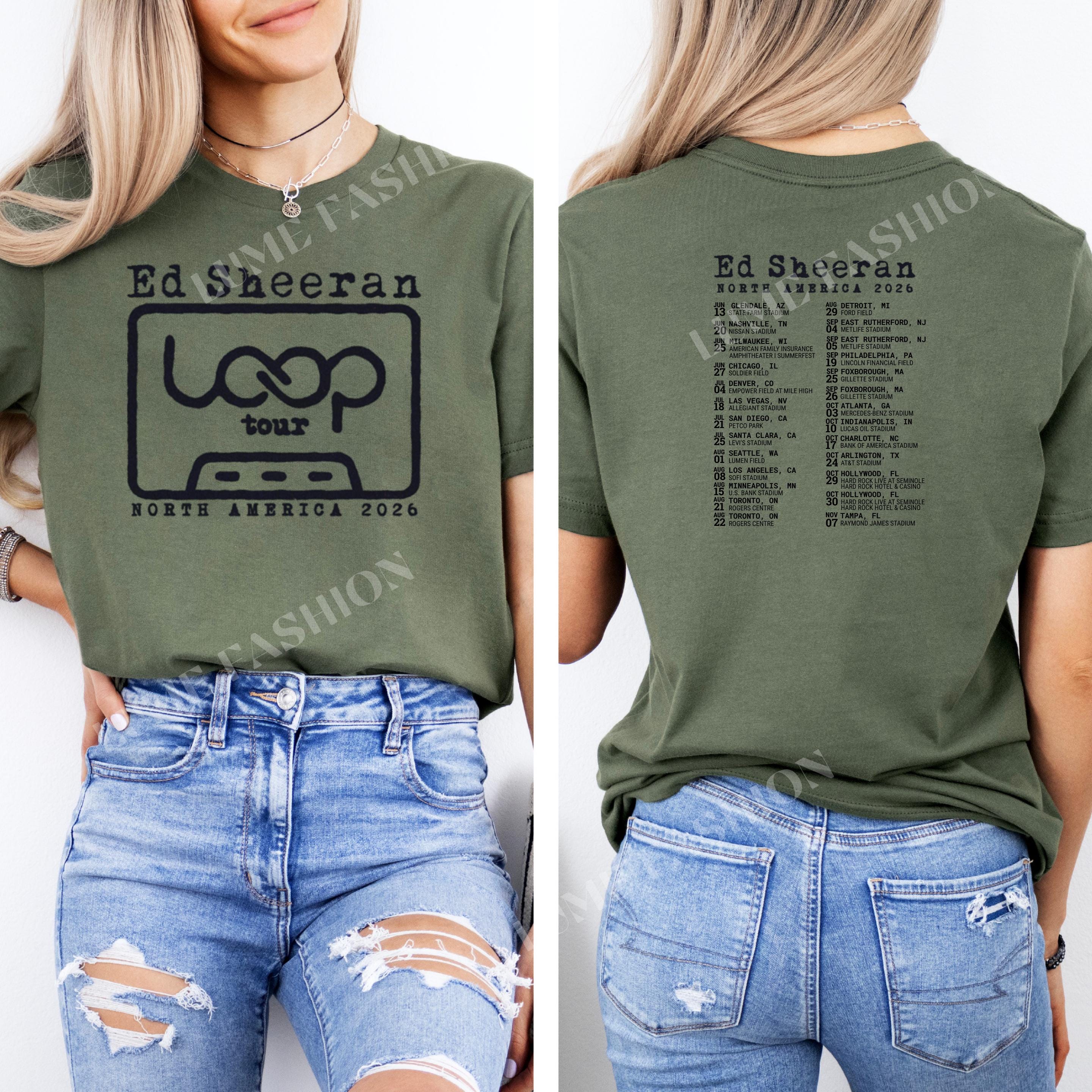 Ed Sheeran Loop Tour T-shirt –glossy DTF Print- Oversized North America ...