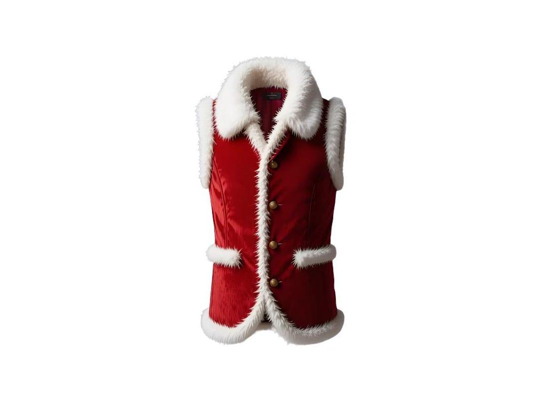 Handmade Red Velvet Fur Trim Vest | Christmas Santa Costume - Etsy