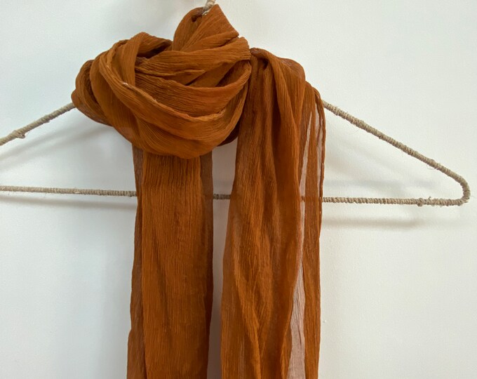 Marigold With Iron Silk Crinkle Scarf - Etsy