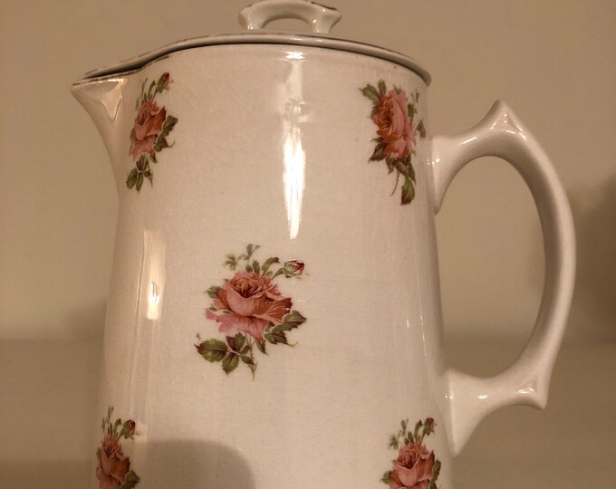 Vintage Edwin Knowles Pink Rose Cottage Pitcher With Lid - Etsy