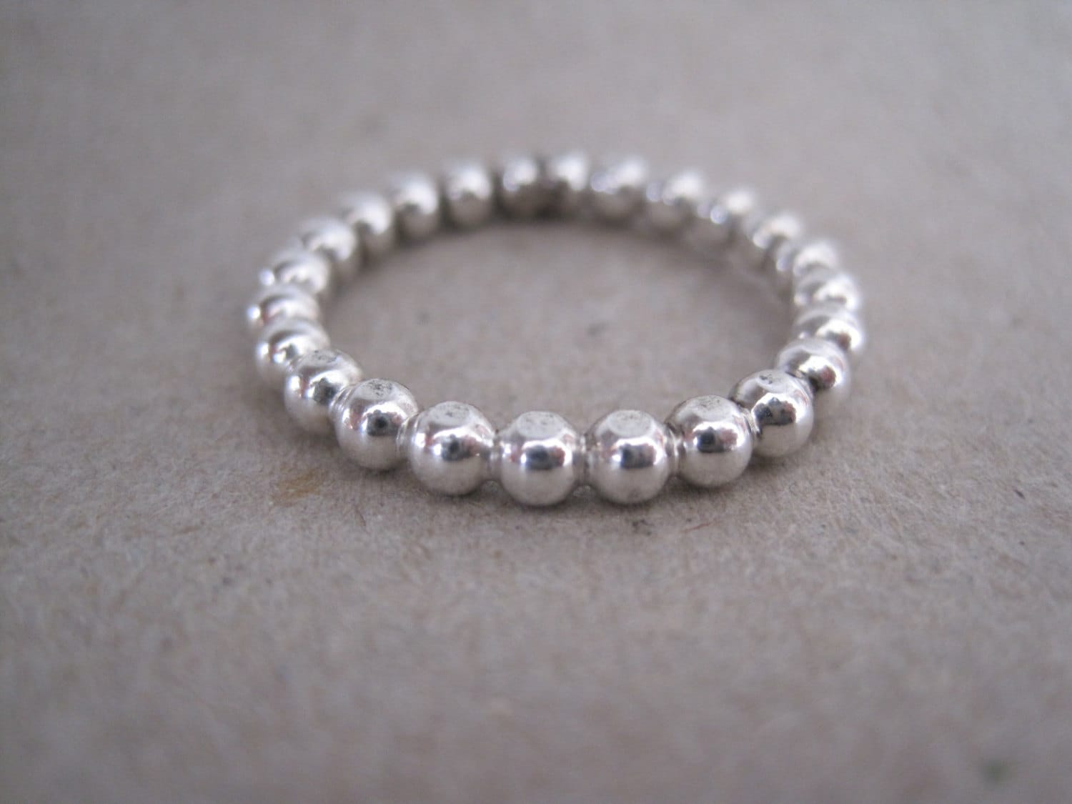 Sterling Silver Beaded Stacking Ring Made to Order - Etsy