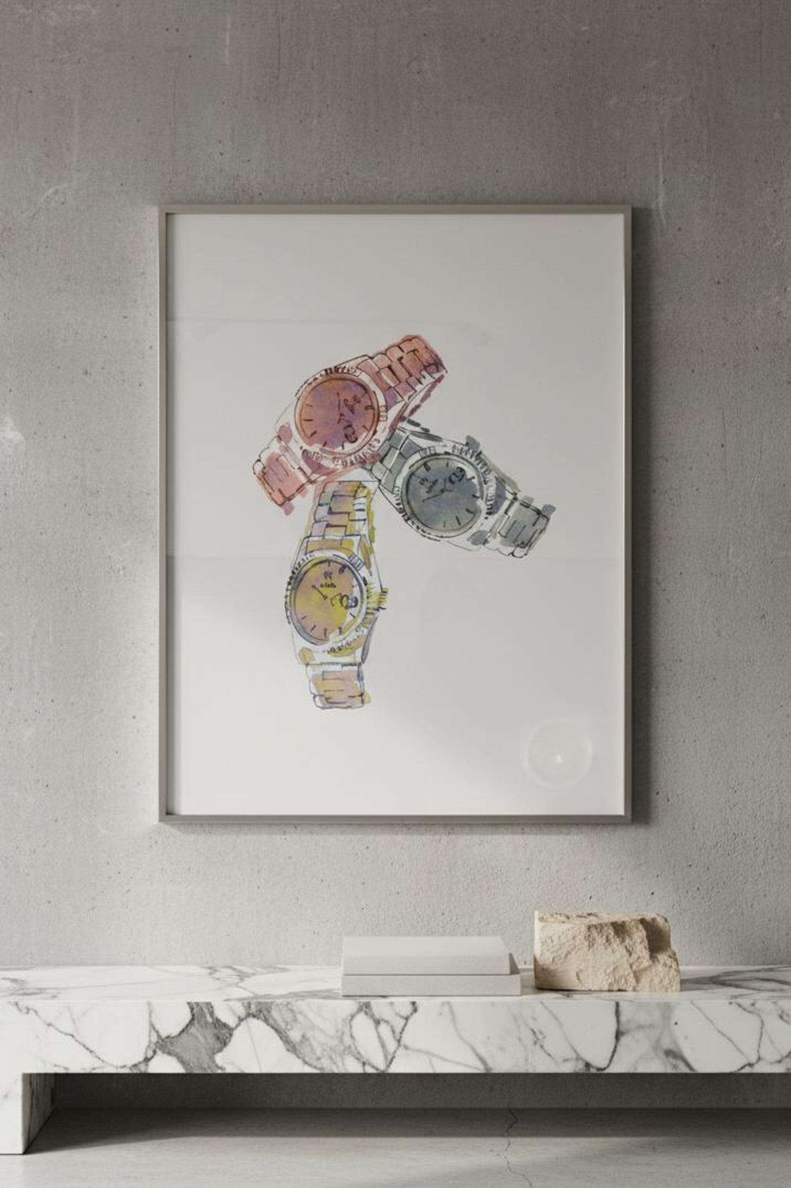Luxury Watch Illustration Poster | Elegant Timepiece Art Print ...