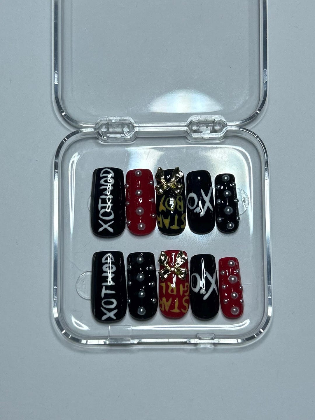 The Weeknd Press on Nails: XO Theme, Hand-painted Gel Nails - Etsy