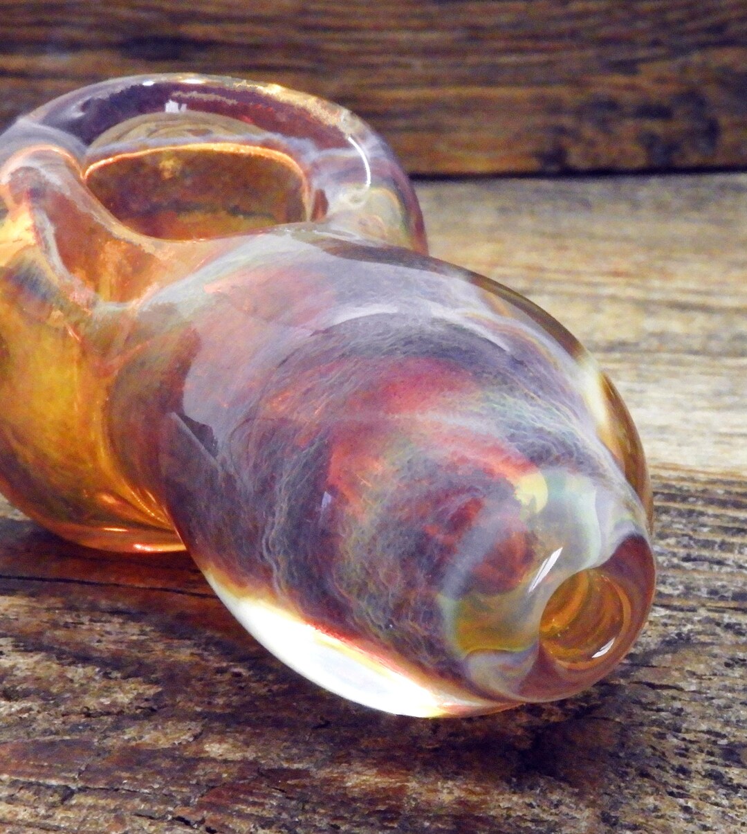 Glass Fumed Pipe, Silver Fumed Glass Pipe, Amber Purple Extra Thick ...