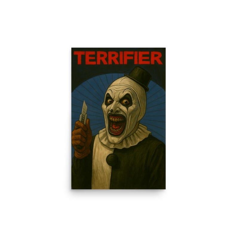 Terrifier Art Print – Art the Clown Poster – Vintage Horror Movie ...