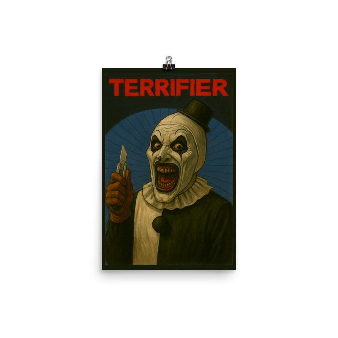 Terrifier Art Print – Art the Clown Poster – Vintage Horror Movie ...