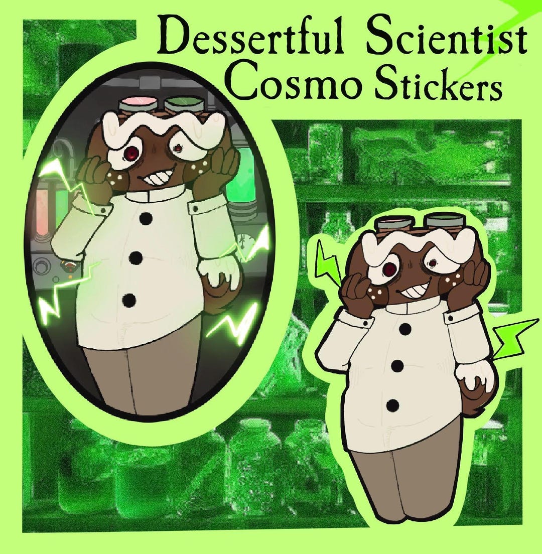 Dandy's World Cosmo 'dessertful Scientist' Holo Sticker - Etsy