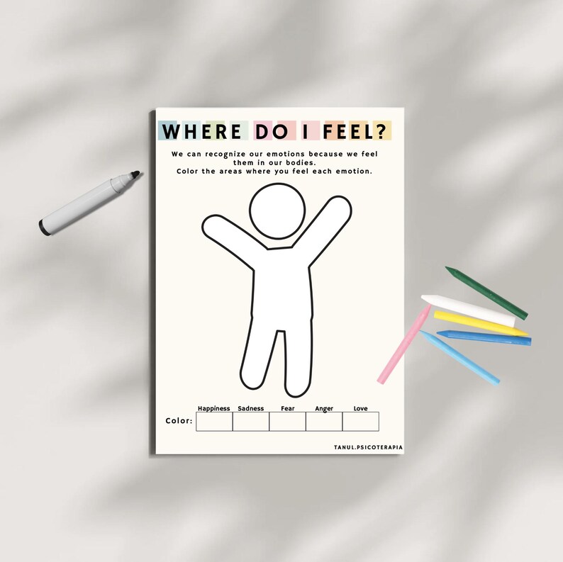 Emotions Body Map for Kids | Feelings Printable | Where Do I Feel ...