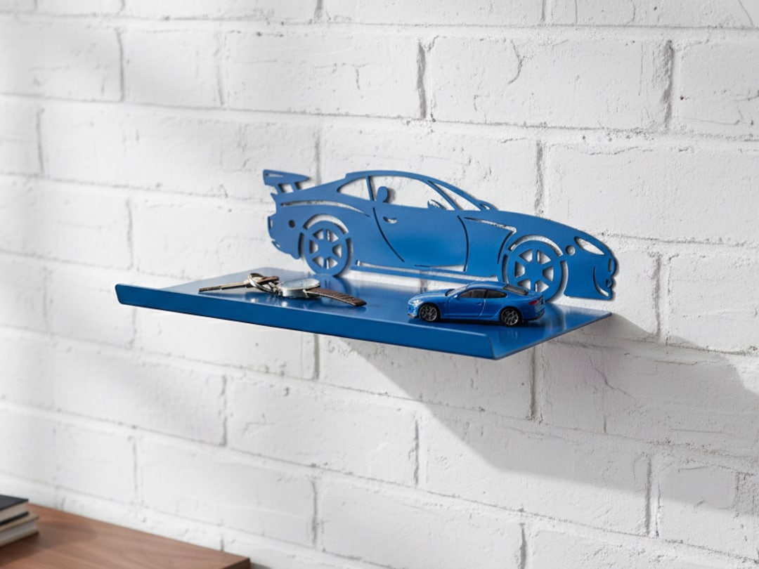 Metal Sports Car Wall Shelf, JDM Floating Shelf, Automotive Wall Decor ...