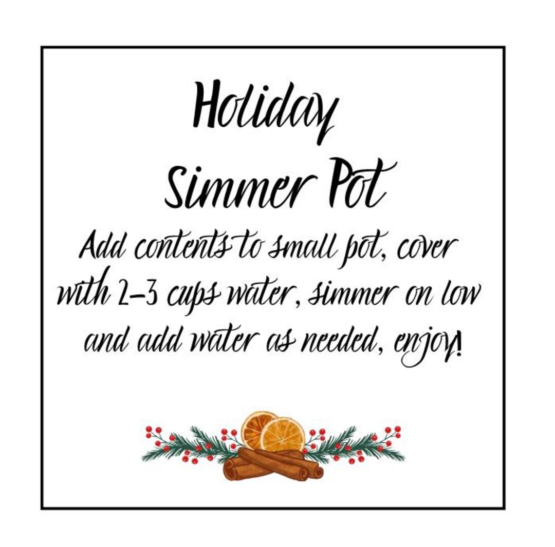 Holiday Simmer Pot Tags - Etsy