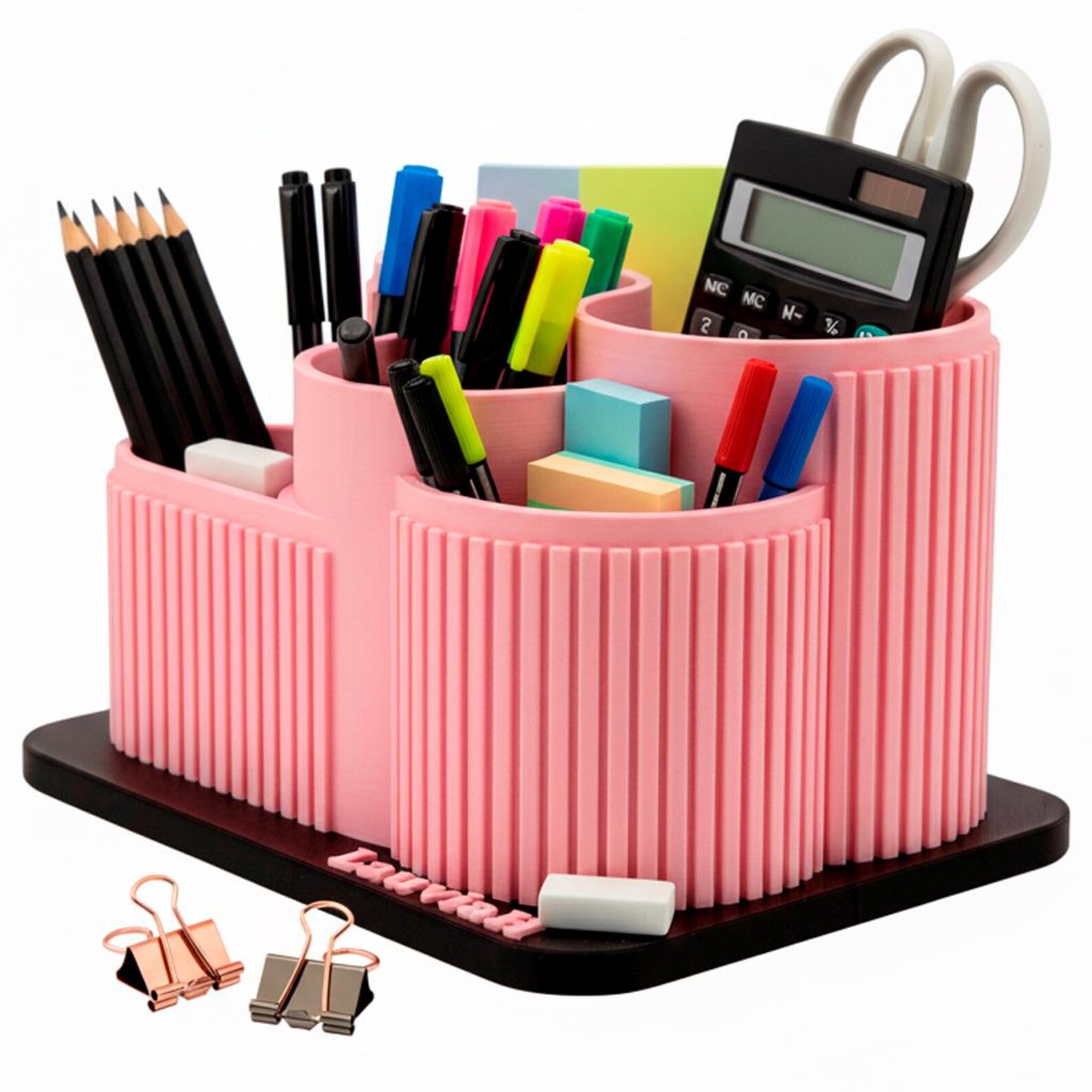 Pink Wave Desk Organizer, 3D Printed Multi-section Pen Holder - Etsy