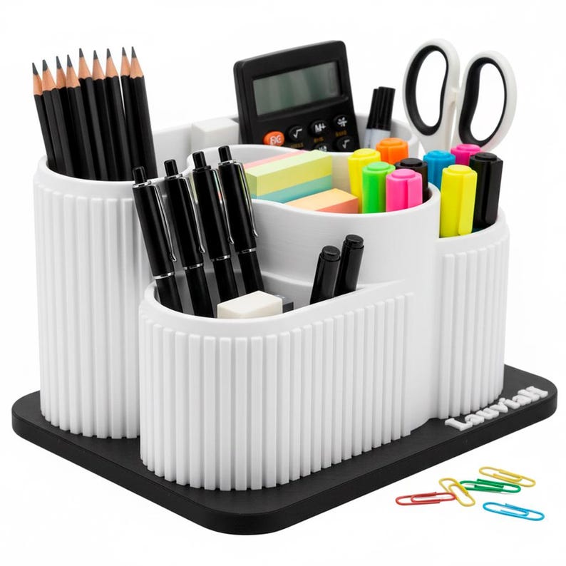 Pink Wave Desk Organizer, 3D Printed Multi-section Pen Holder - Etsy
