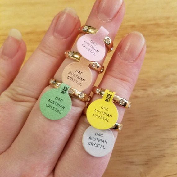 One Vintage DAC Austrian Crystal Band Ring, new with … - Gem