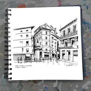Pen Ink Sketch in Avignon, France (this is a Digital File of My ...