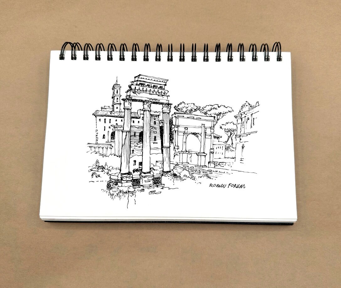 Roman Forum, Rome, Italy Pen and Ink Sketch (a Digital File of My ...
