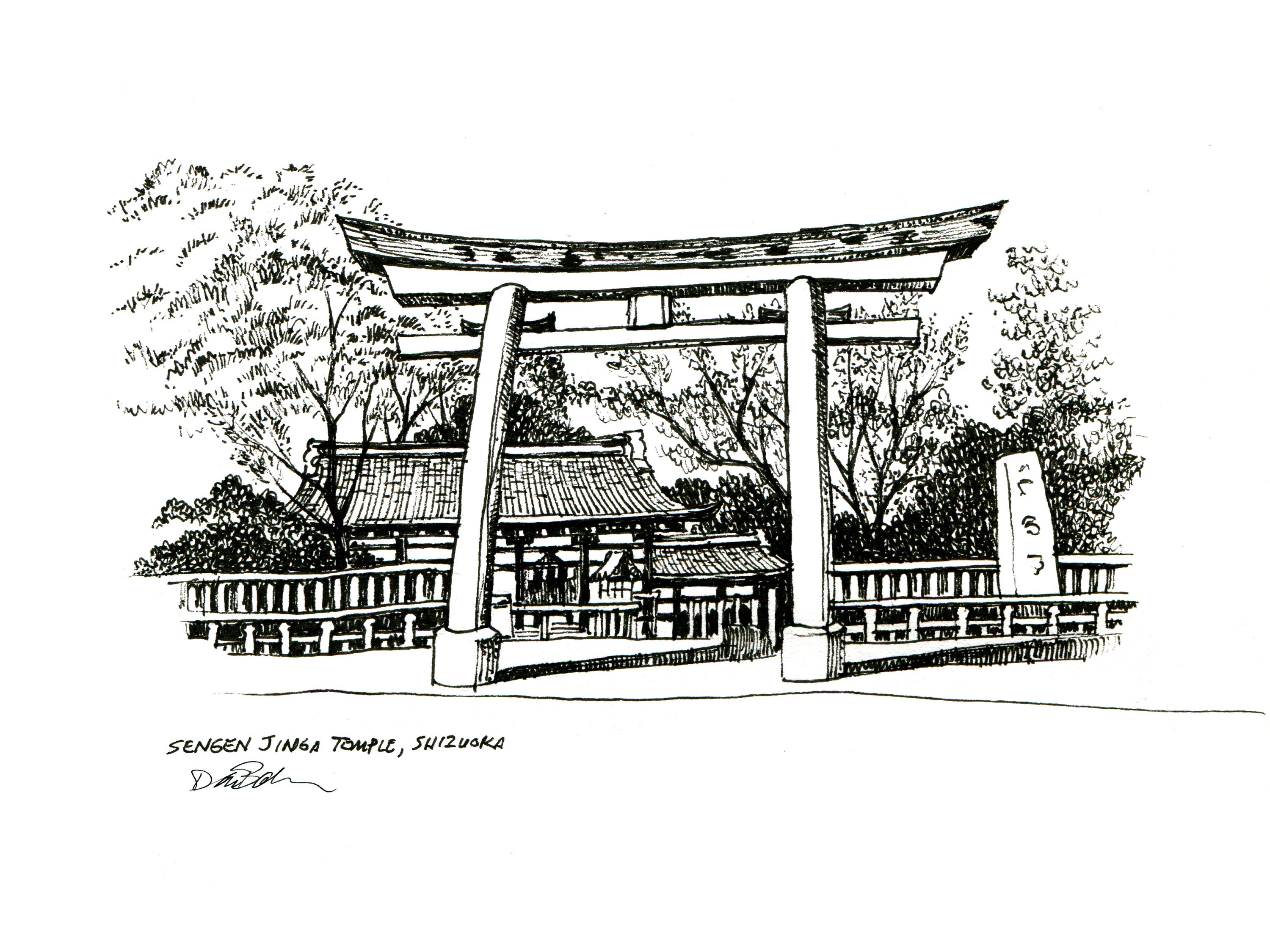 Shinto Temple Drawing