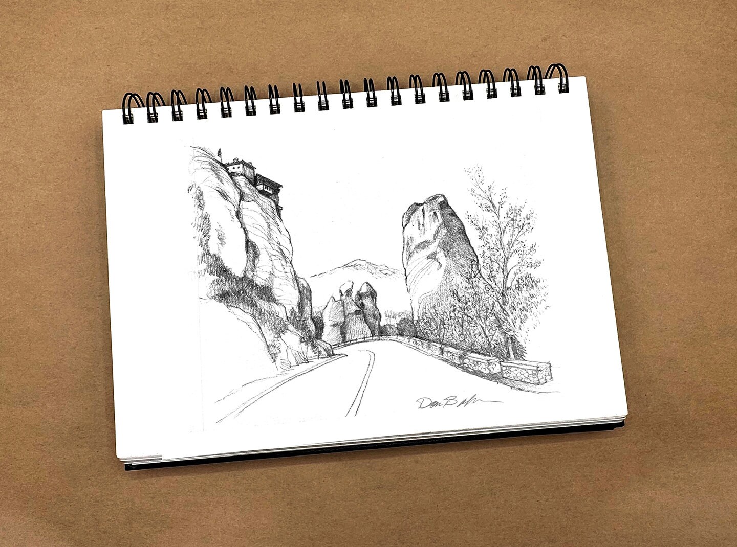 Pencil Drawing of Greek Monasteries in Meteora (a Digital File of My ...