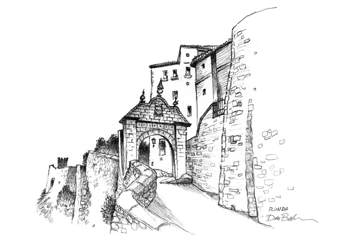 Pencil Sketch of Ronda, Spain (this is a Digital File of My Original ...