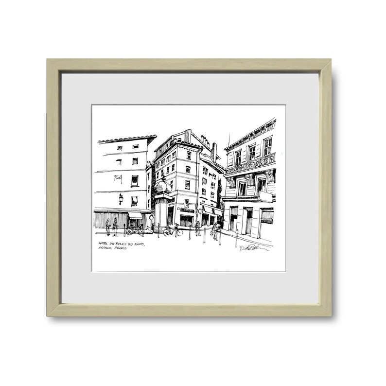 Pen Ink Sketch in Avignon, France (this is a Digital File of My ...