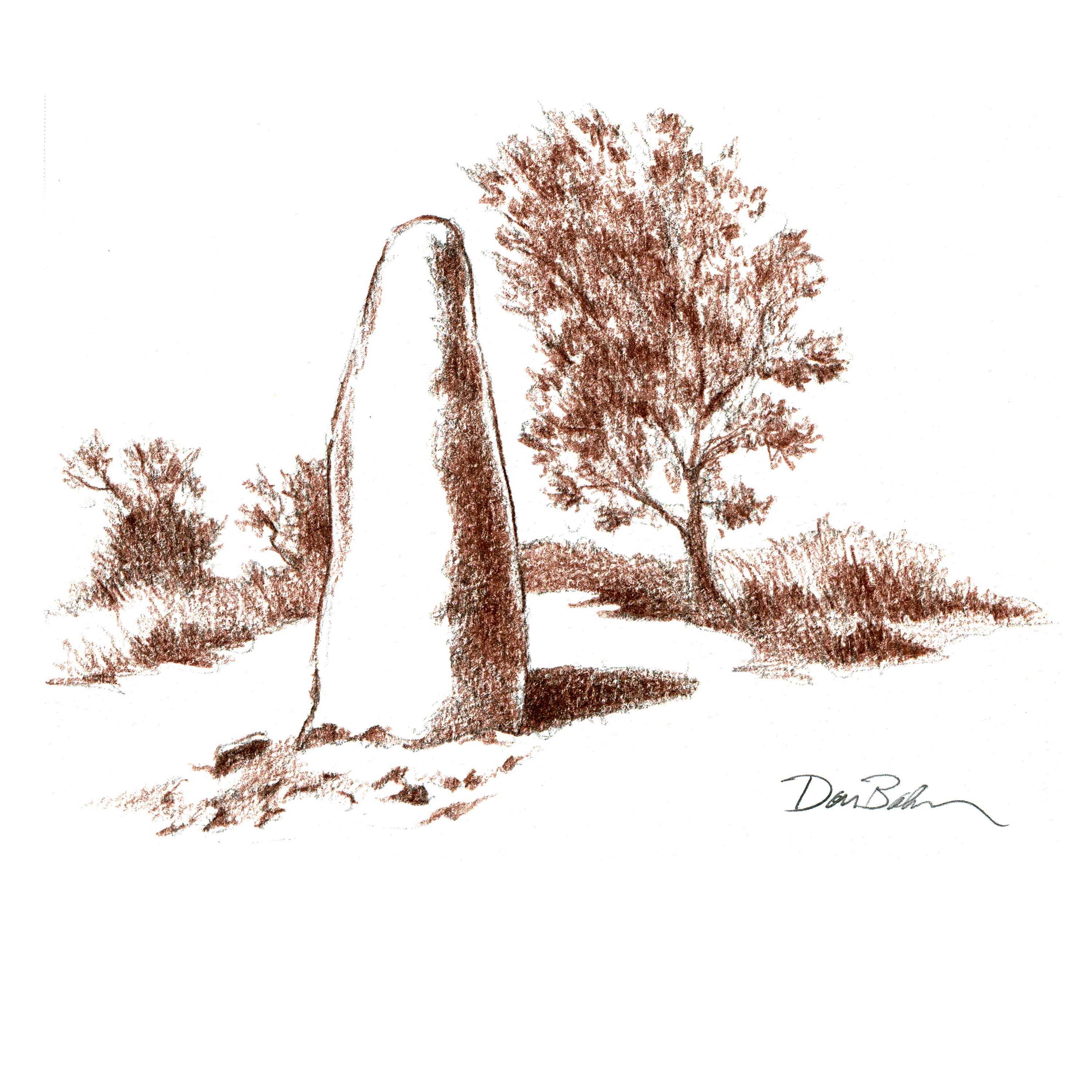 Pencil Drawing of Standing Stone in Portugal (a Digital File of My ...