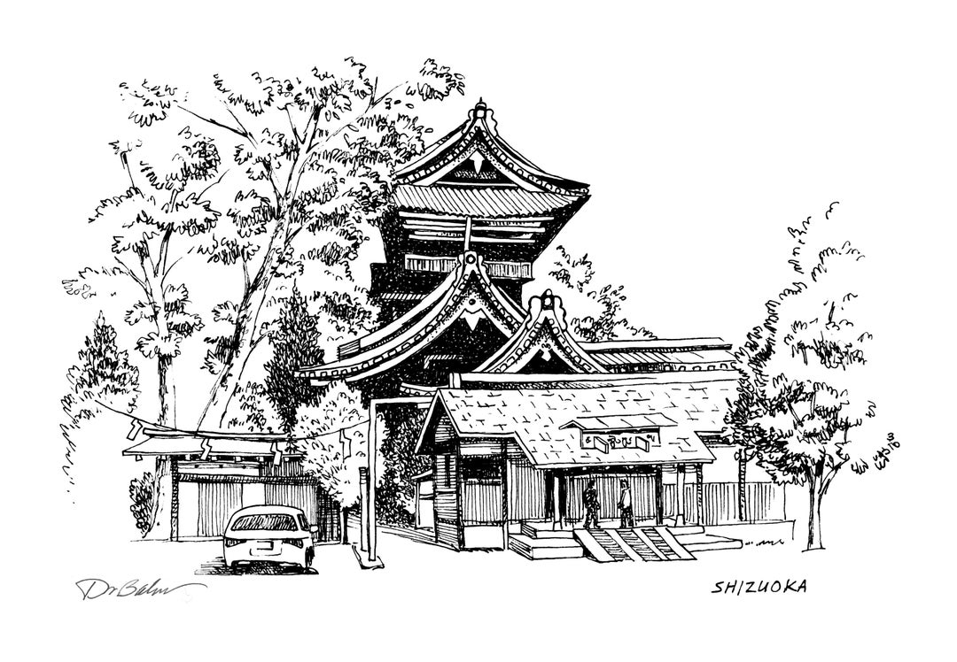 Sengen-jinja Shrine in Shizuoka, Japan (a Digital File of My Original ...
