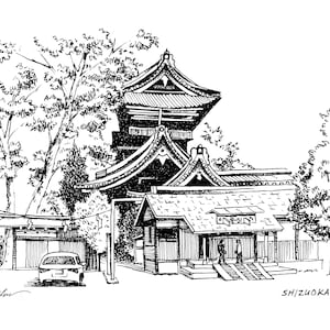 Sengen-jinja Shrine in Shizuoka, Japan (a Digital File of My Original ...