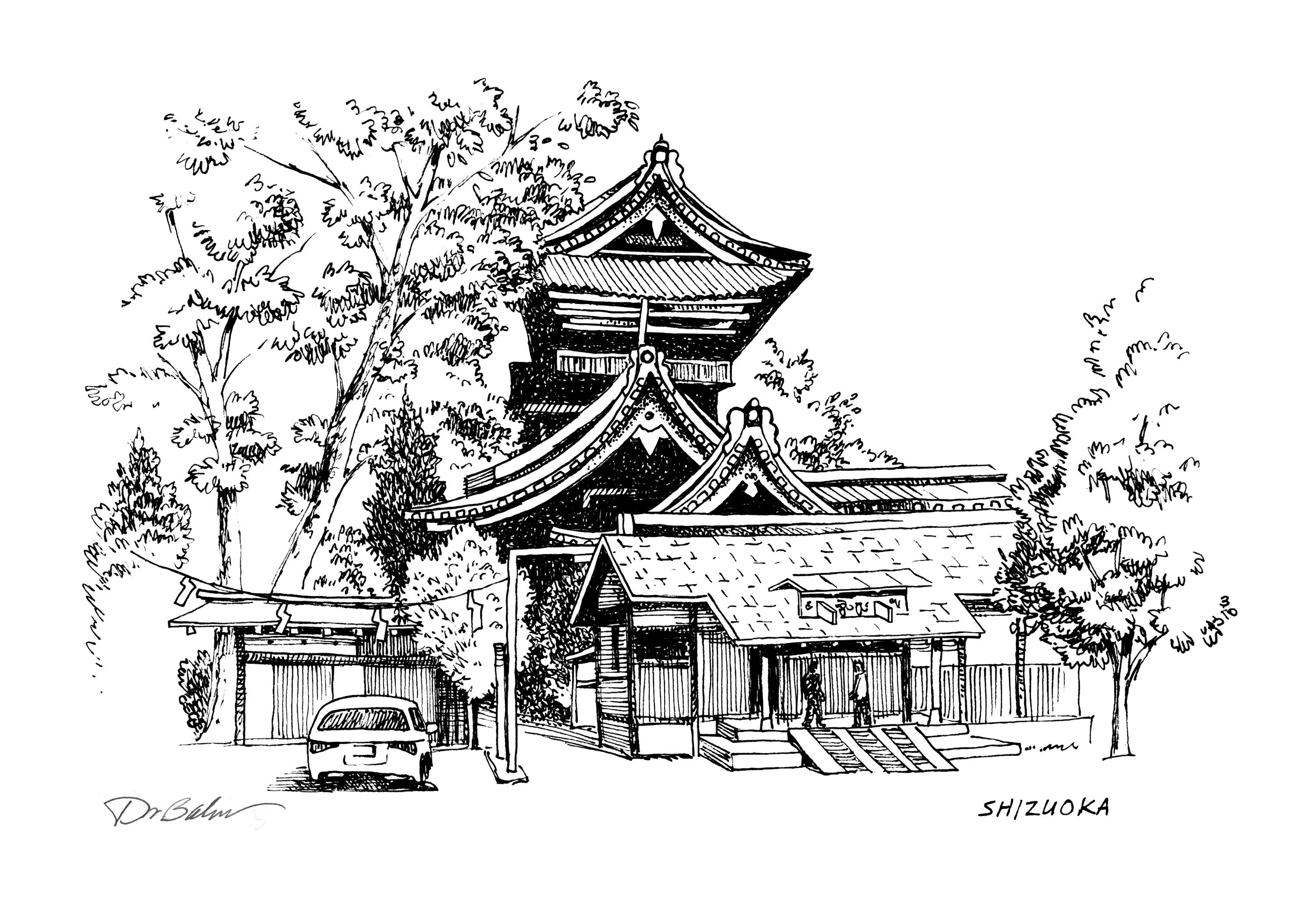 Sengen-jinja Shrine in Shizuoka, Japan (a Digital File of My Original ...
