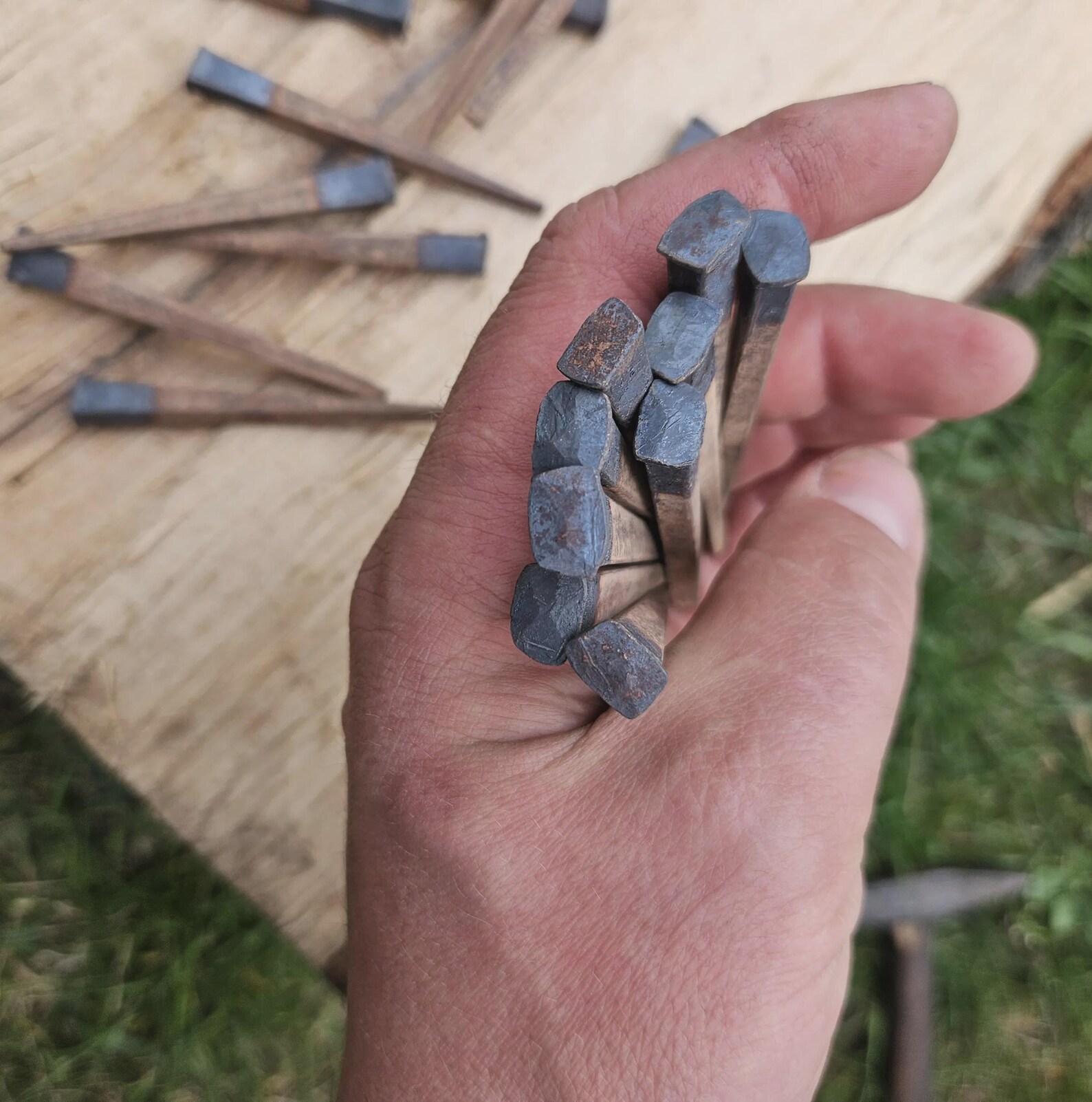 Original Hand-forged Iron Nails From the 19th Century, Rustic ...