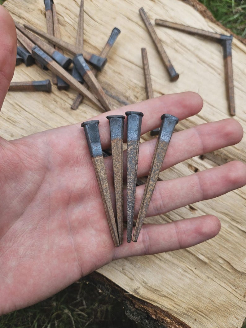 Original Hand-forged Iron Nails From the 19th Century, Rustic ...