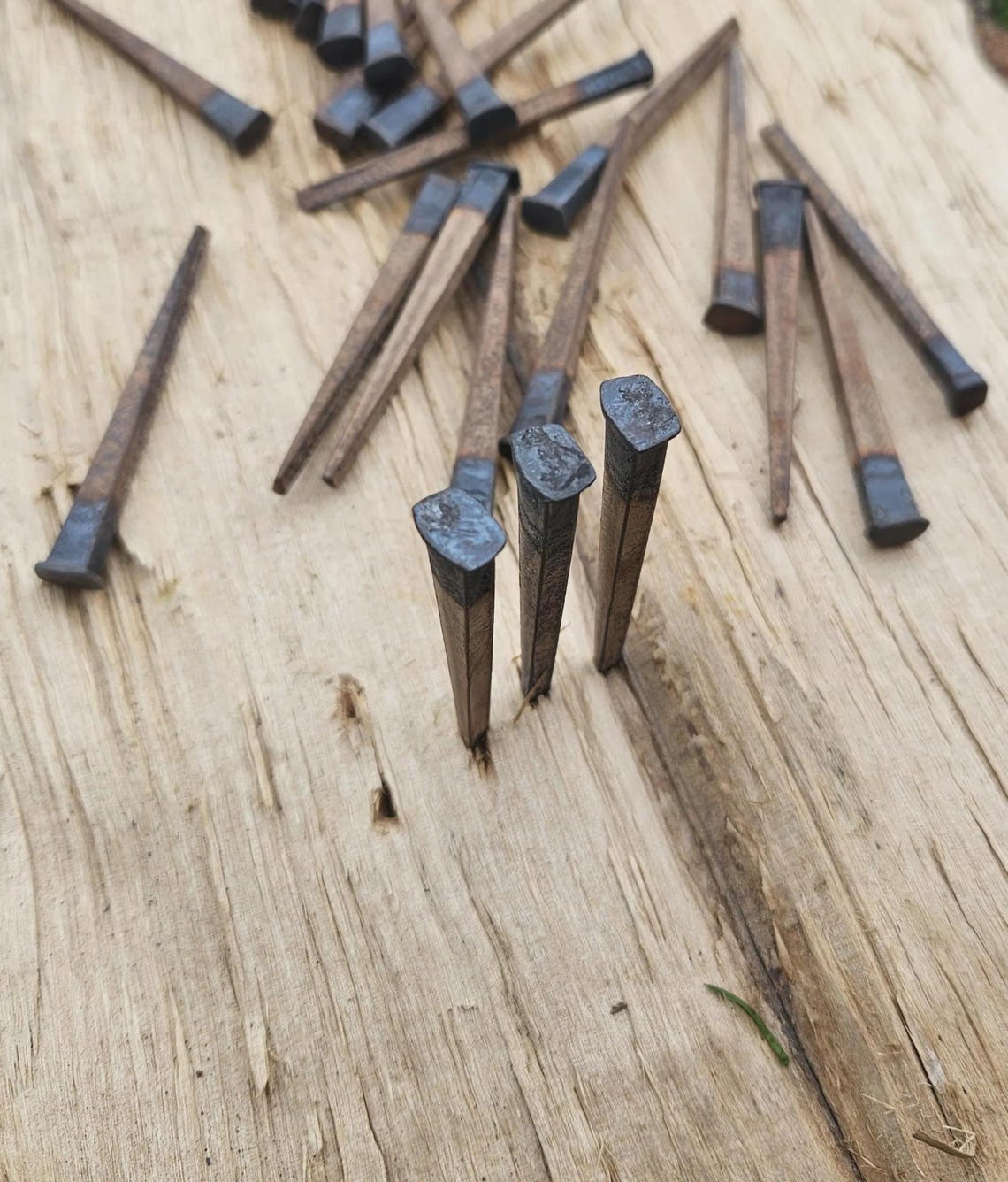 Original Hand-forged Iron Nails From the 19th Century, Rustic ...