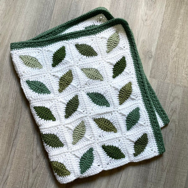 Crochet Leaves Pattern Blanket - Etsy