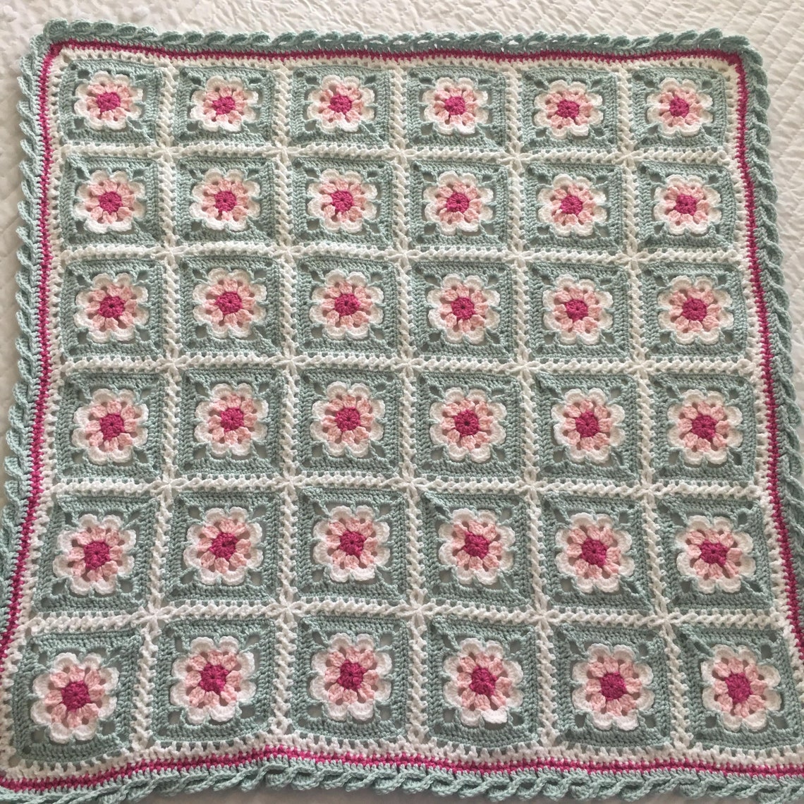 PDF Crochet Pattern Tea Party Daisy Flower Blanket - Etsy