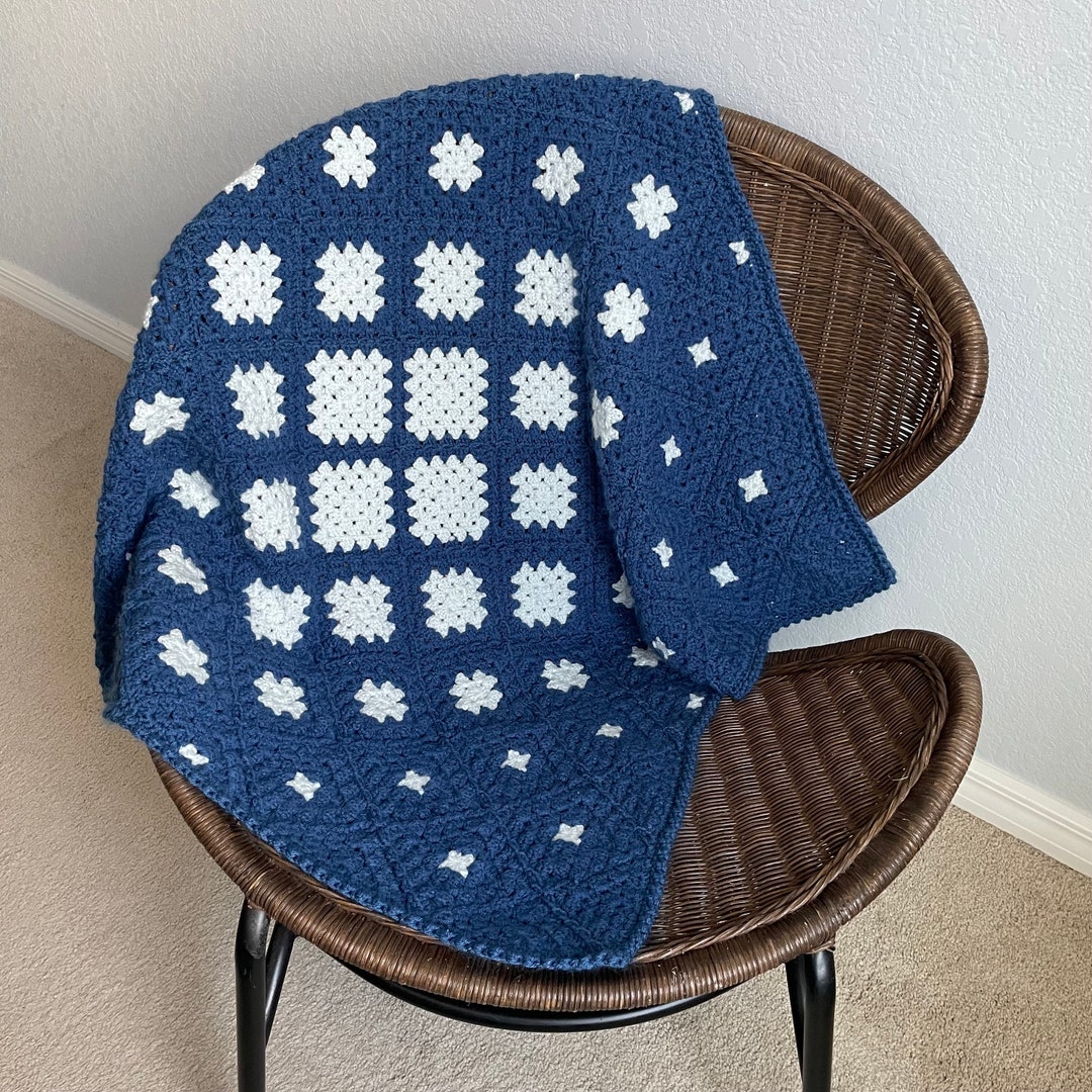 Starry Night Granny Square Baby Blanket - Etsy
