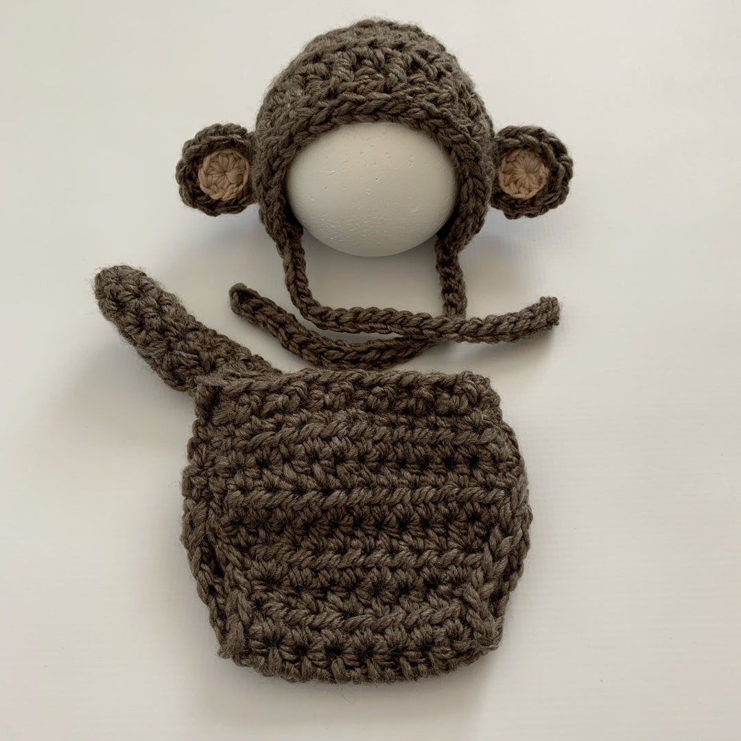 0-3 Mos Chunky Monkey Bonnet Outfit - Etsy