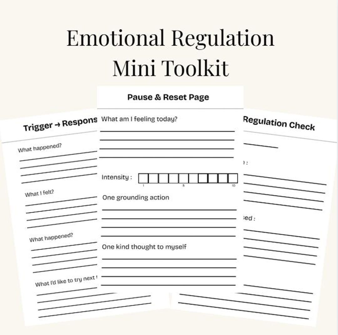 Emotional Regulation Mini Toolkit – Calm, Reflect & Reset Worksheets - Etsy