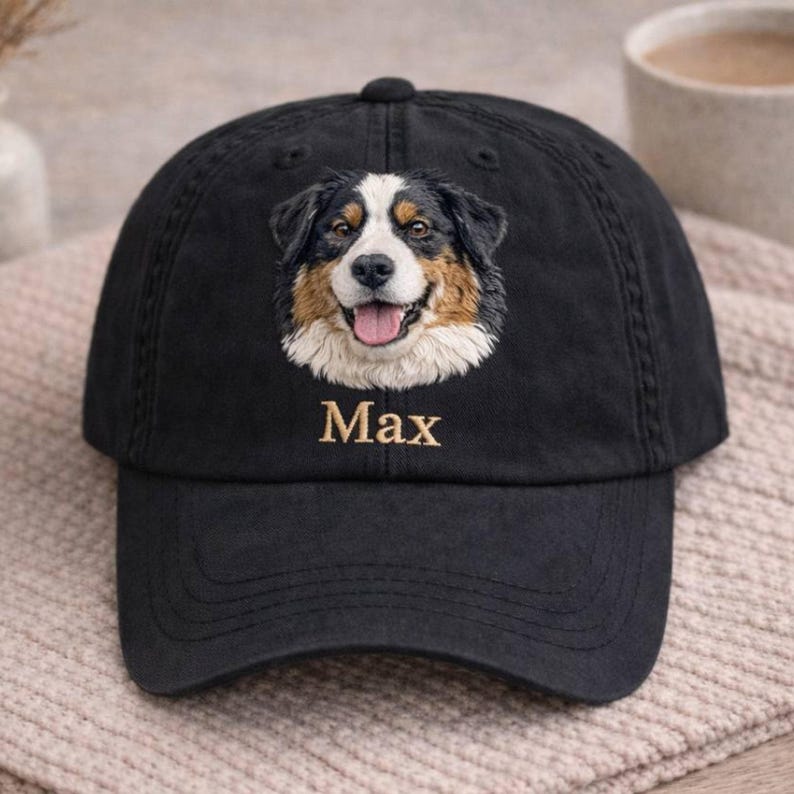 Custom Embroidered Pet Portrait Hat From Your Photo | Personalized Dog ...