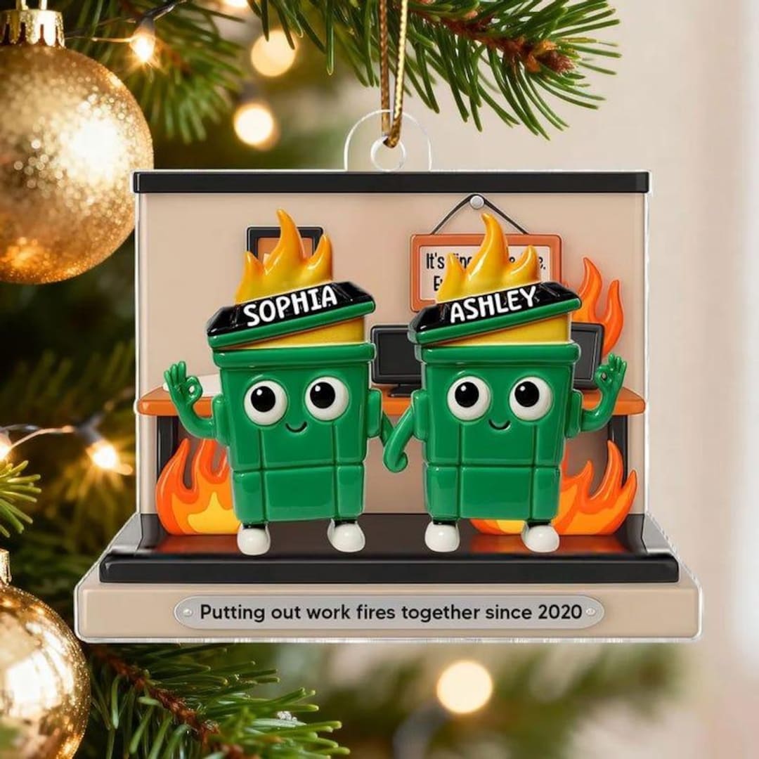 3D Effect Dumpster Fires in Office Scene - Personalized Acrylic ...