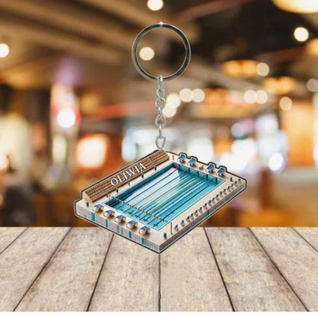 Acrylic Pool Keychain: Personalized Swimming Complex With Lane Markers ...