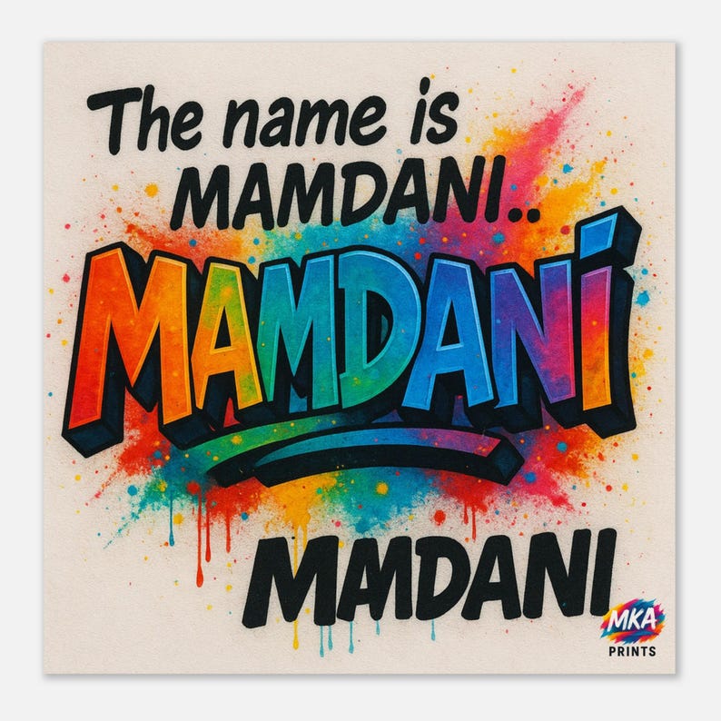 The Name is Mamdani... MAMDANI | Colourful 3D Graffiti Wall Art Print ...