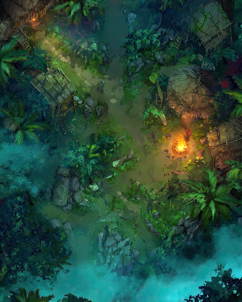 Jungle Battlemap, River, Dungeons and Dragons, Dnd Battlemap, Waterfall ...