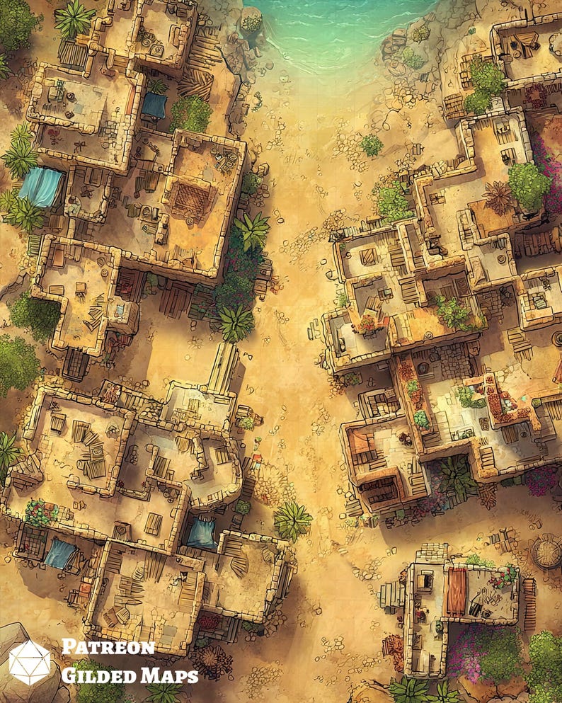 Desert City Battlemap, Town, Dungeons and Dragons, Dnd Battlemap ...