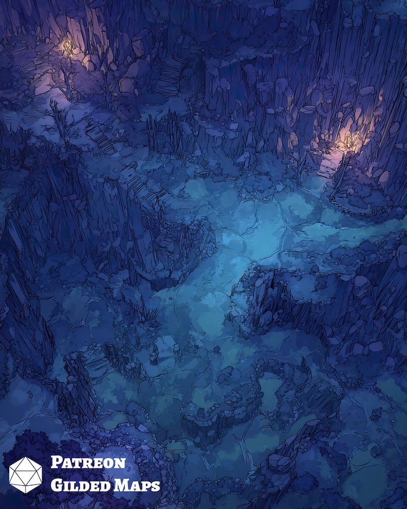 Underdark Battlemap, Dnd Map, Dungeons and Dragons, Battlemap, Roll20 ...