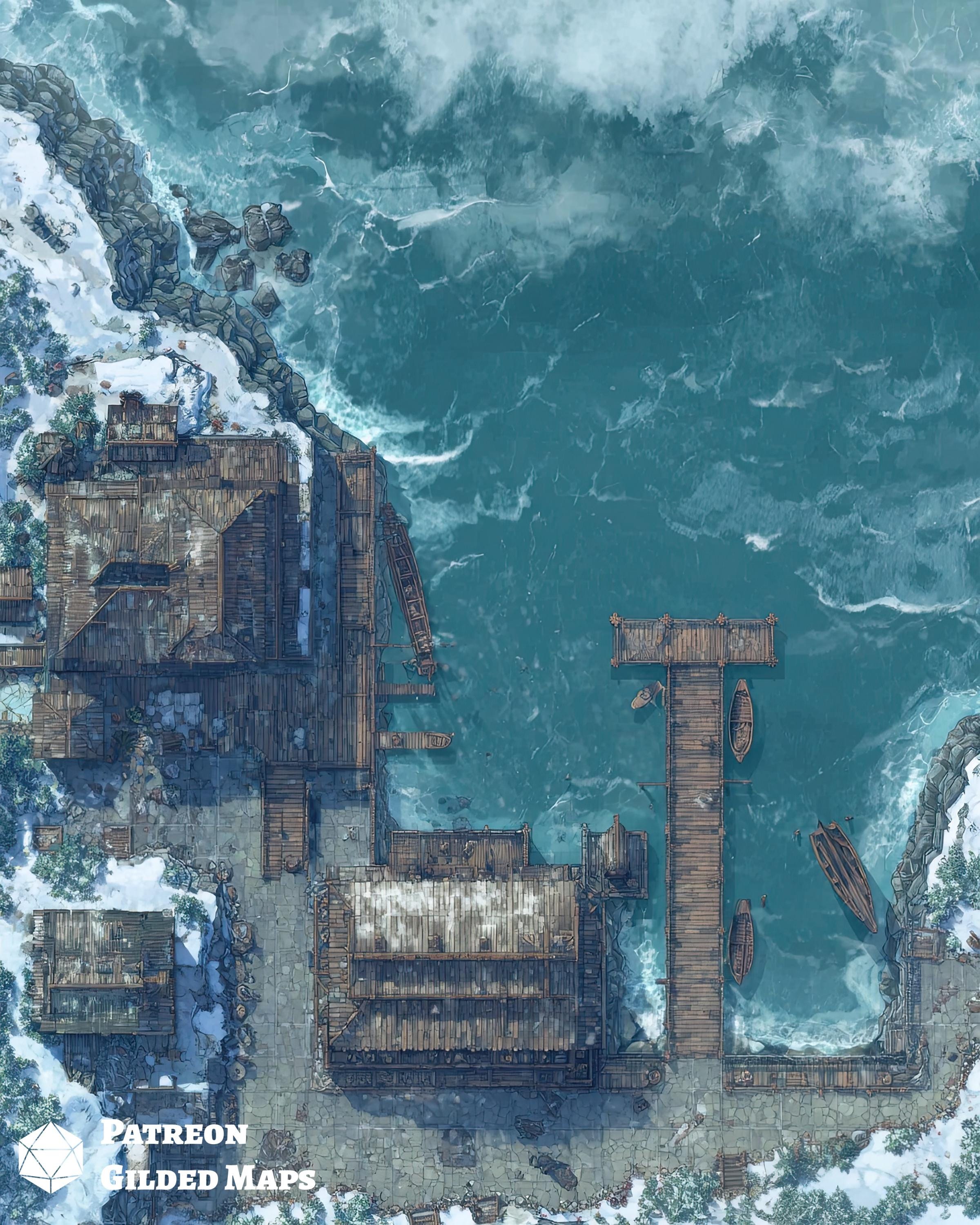 Docks Battlemap, Dungeons and Dragons, Dnd Battlemap, Roll20, Foundry ...