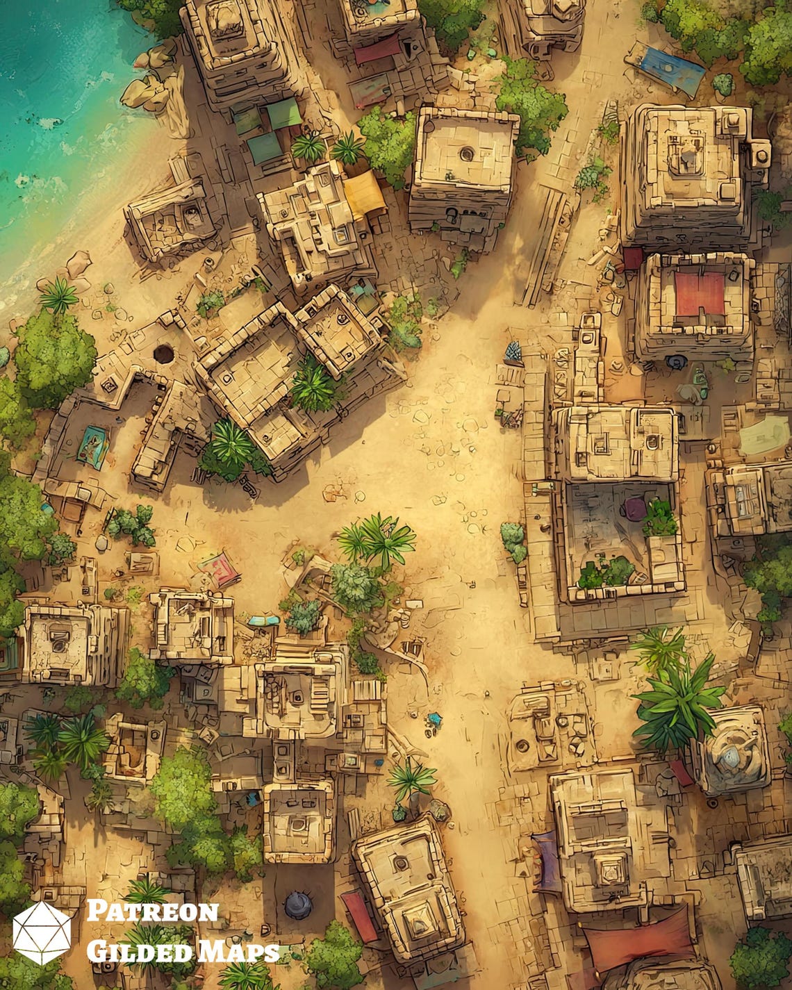 Desert City Battlemap, Town, Dungeons and Dragons, Dnd Battlemap ...