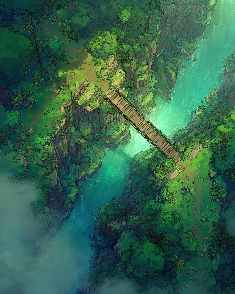 Jungle Battlemap, River, Dungeons and Dragons, Dnd Battlemap, Waterfall ...
