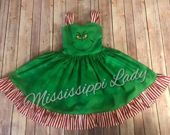 Grinch Girls Dress | Etsy